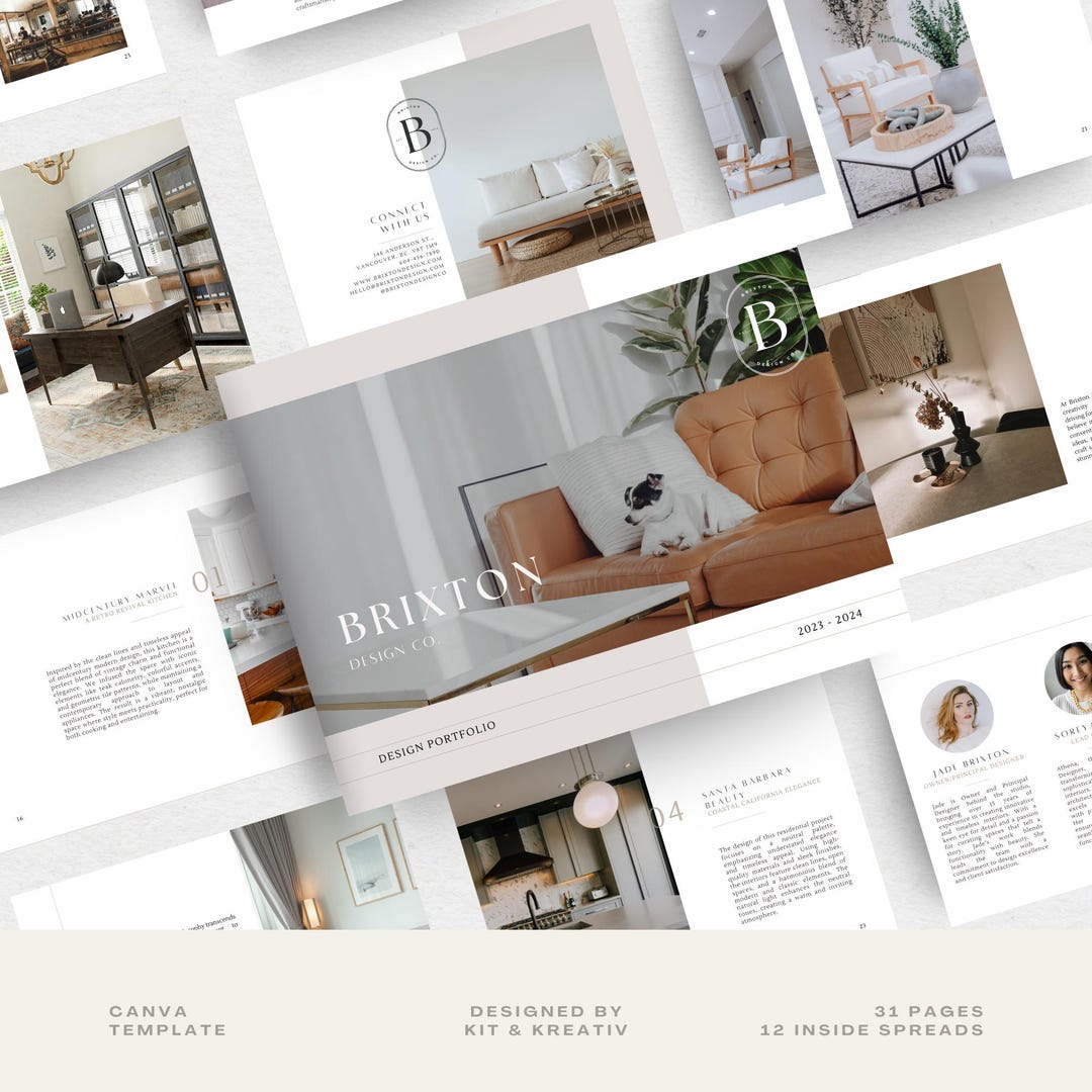 Interior Design Portfolio Beautifully Designed Client Guide Interior ...
