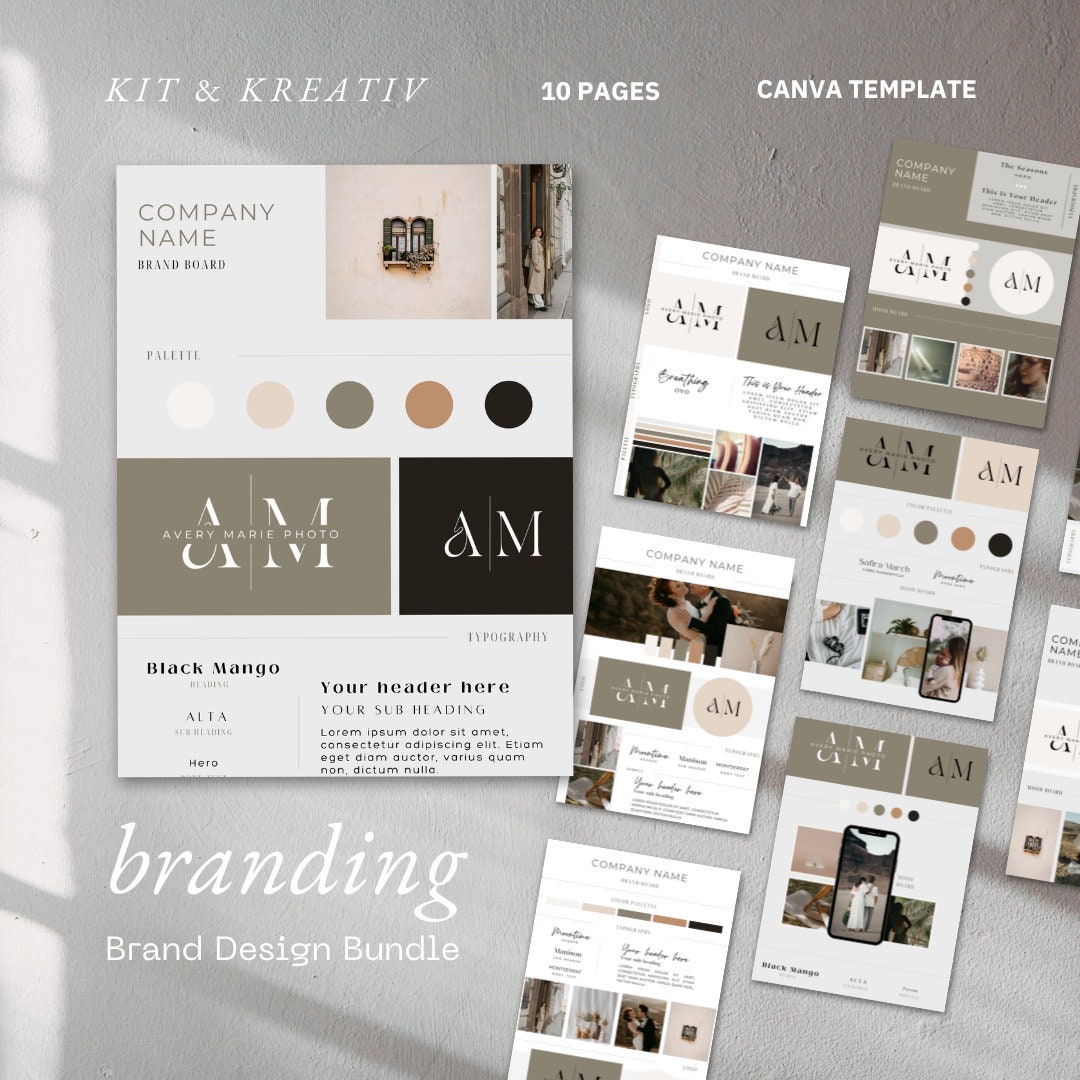 Brand Board Template Bundle for Brand Strategists Editable Canva ...