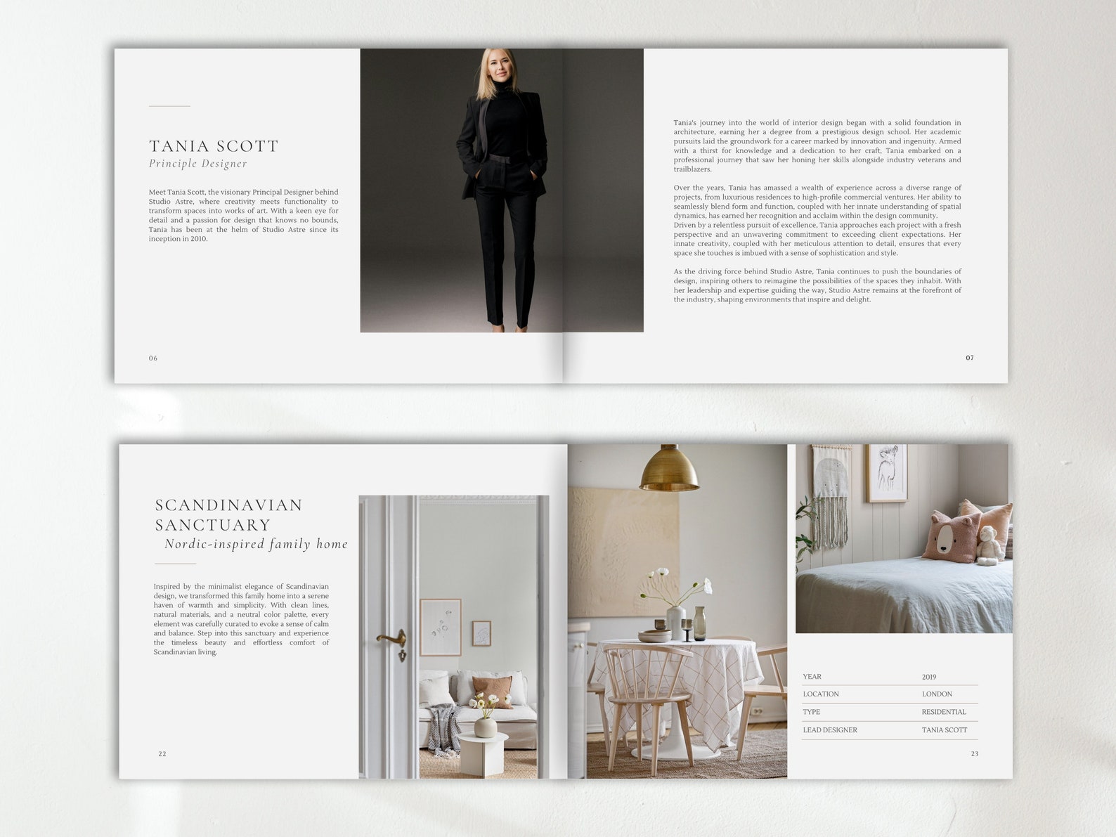 Interior Design Portfolio Minimal Aesthetic Designer Portfolio Template ...