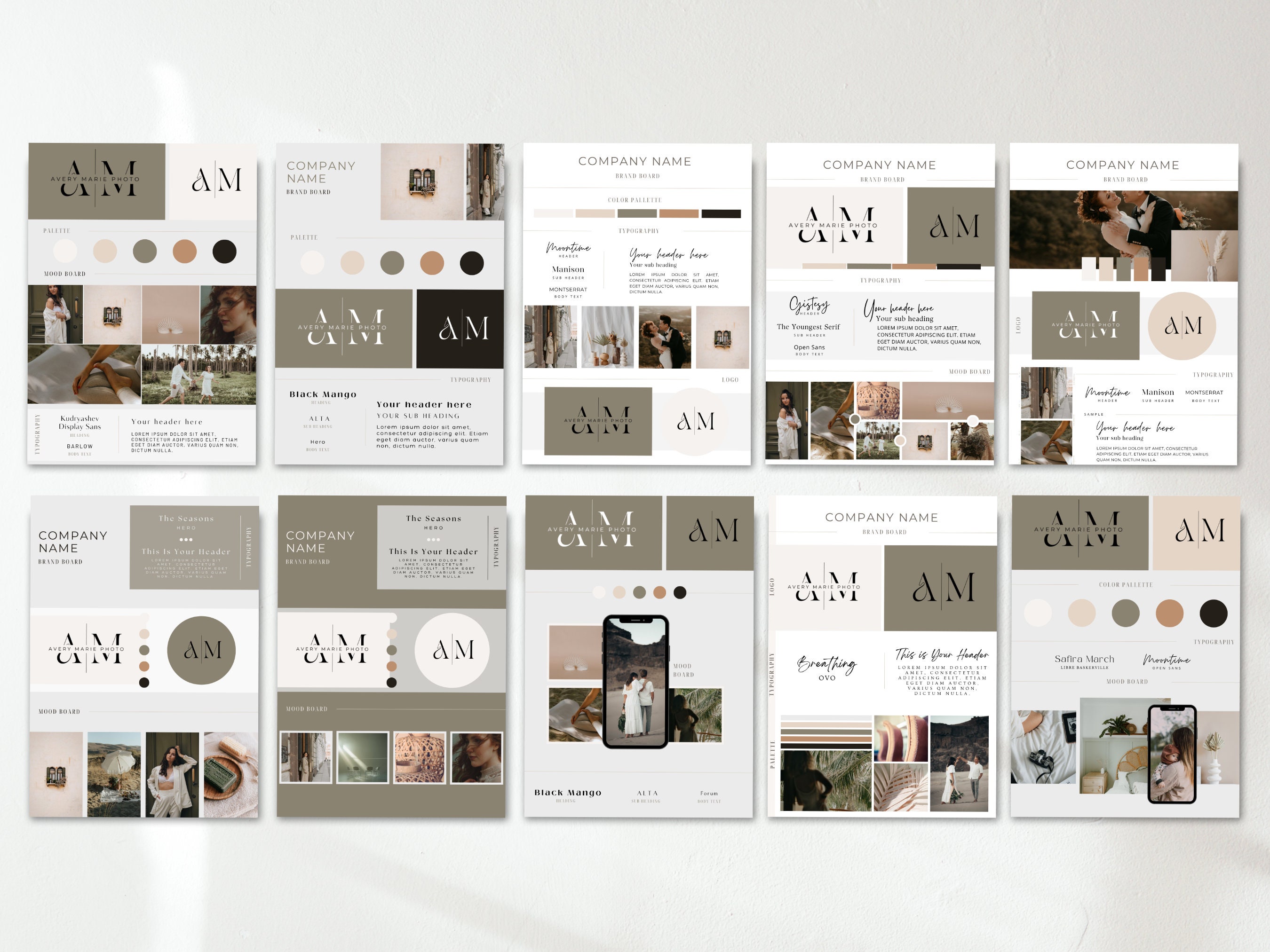 Brand Board Template Bundle for Brand Strategists Editable Canva ...