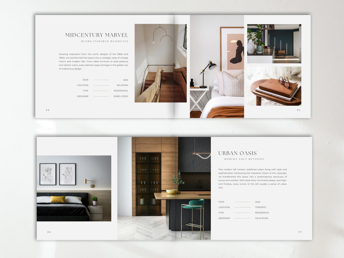 Interior Designer Portfolio Template Design Client Presentation ...