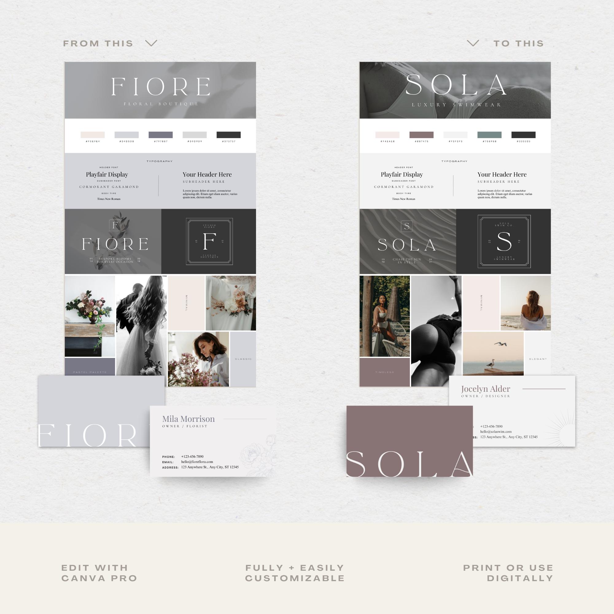 DIY Premade Logo and Brand Kit Bundle Modern Premade Logo Template ...