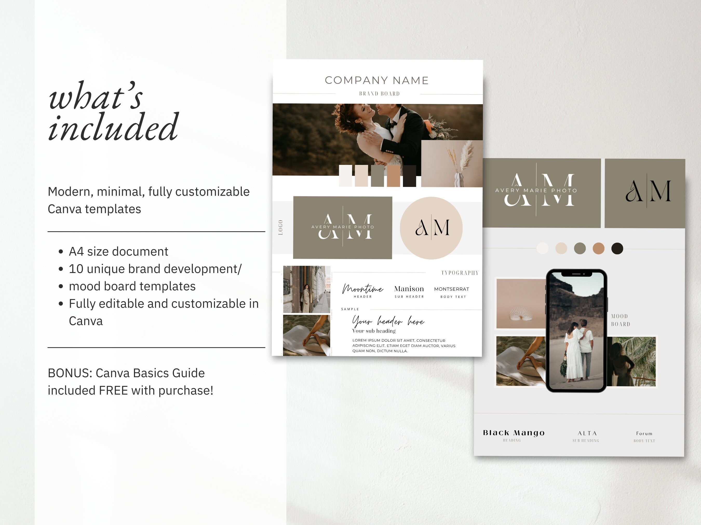 Brand Board Template Bundle for Brand Strategists Editable Canva ...