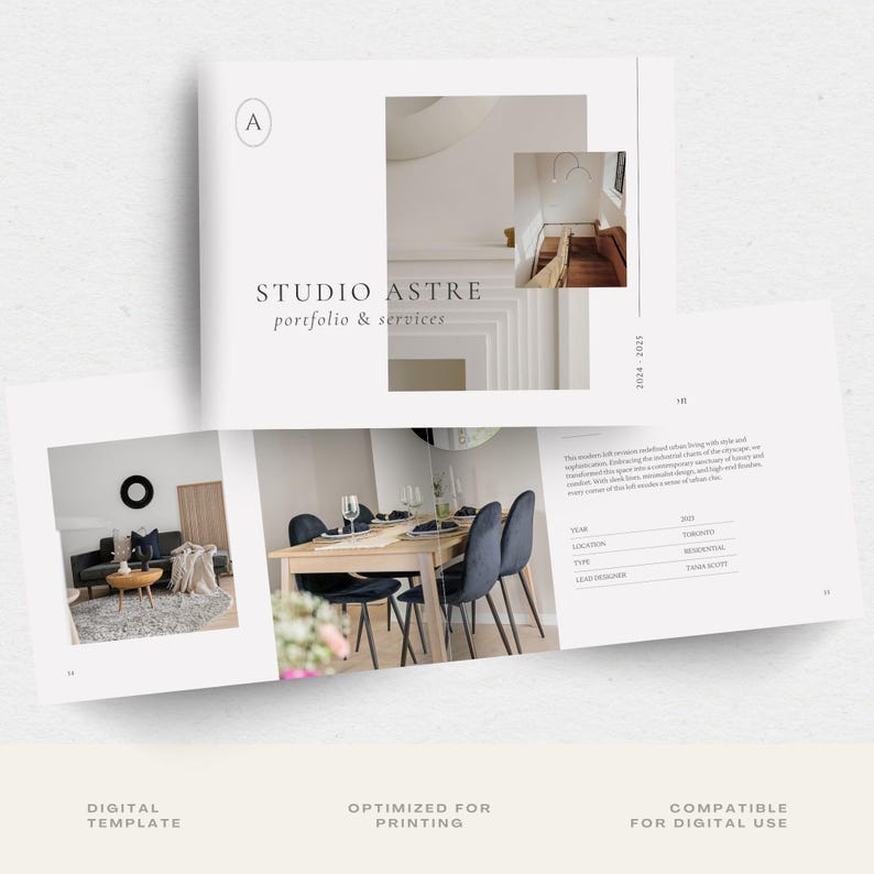 Interior Design Portfolio Minimal Aesthetic Designer Portfolio Template ...