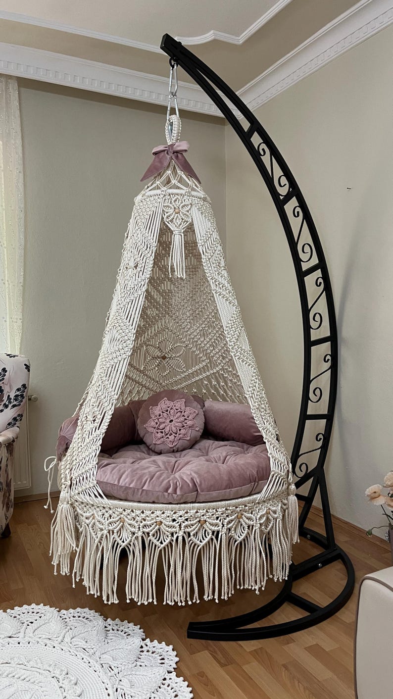 Macrame Large Hammocks, Outdoor Garden Macrame Swing,round Hammocks ...