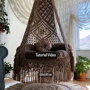Pattern VIDEO Tutorial Macrame Swing Chair,diy Hammock Chair,bedroom ...