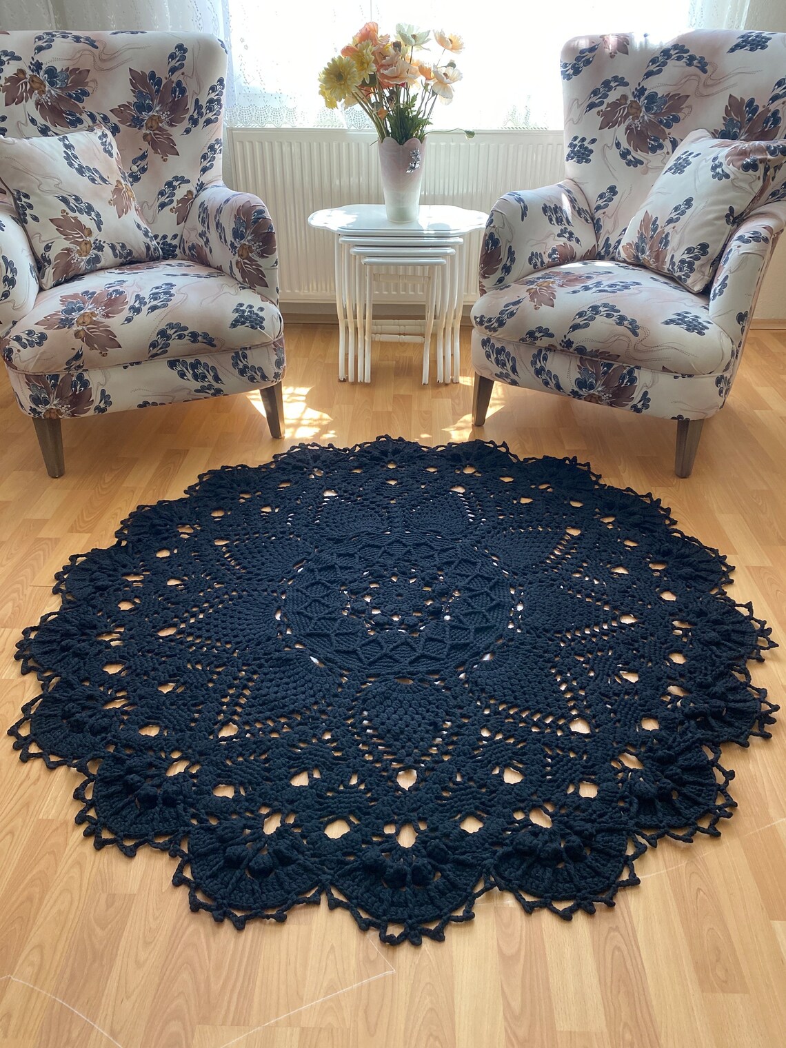 Round Rug,crochet Rug Nursery Decor,hadmade Crochet Rug,macrame Carpet ...