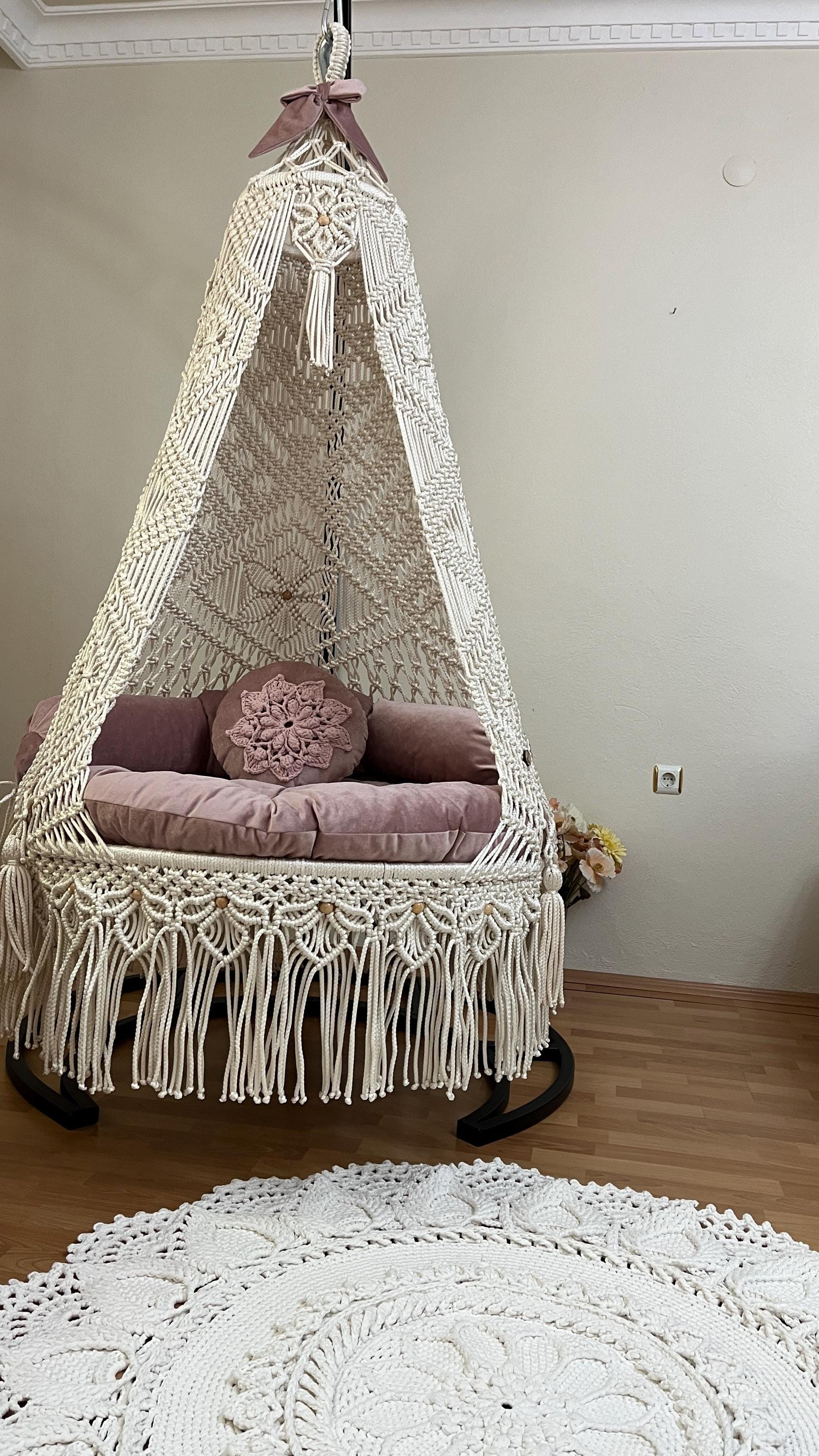 Macrame Large Hammocks, Outdoor Garden Macrame Swing,round Hammocks ...