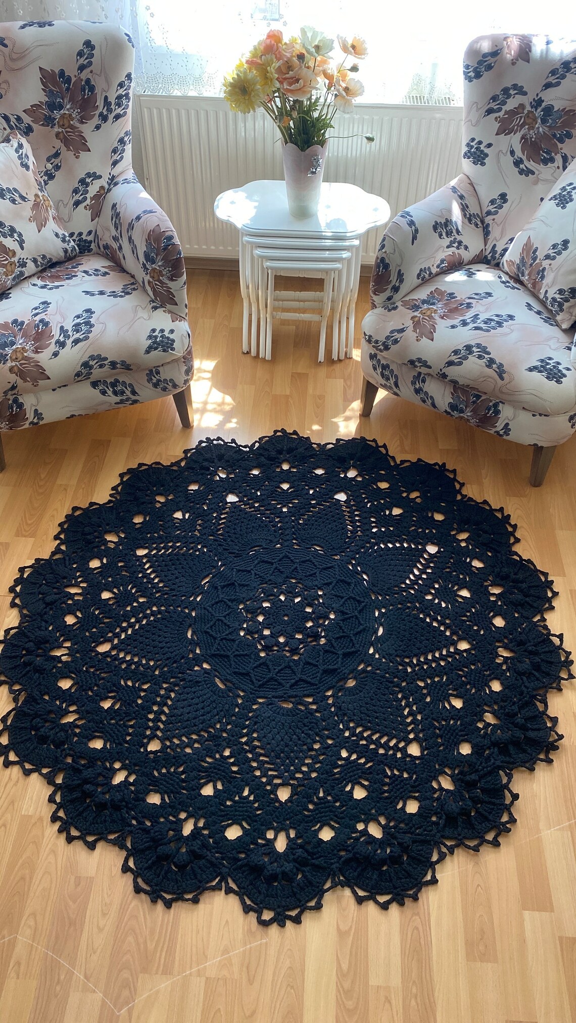 Round Rug,crochet Rug Nursery Decor,hadmade Crochet Rug,macrame Carpet ...