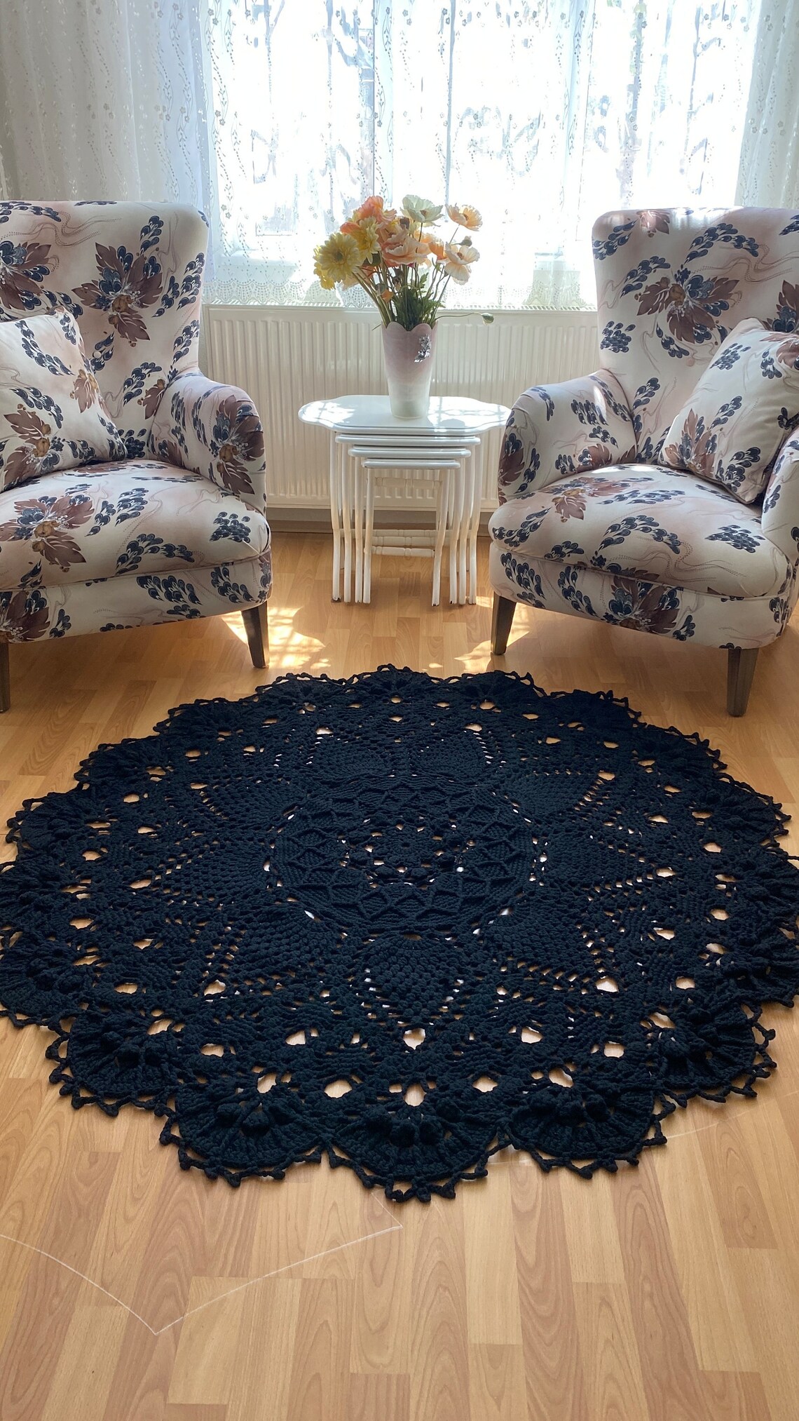 Round Rug,crochet Rug Nursery Decor,hadmade Crochet Rug,macrame Carpet ...