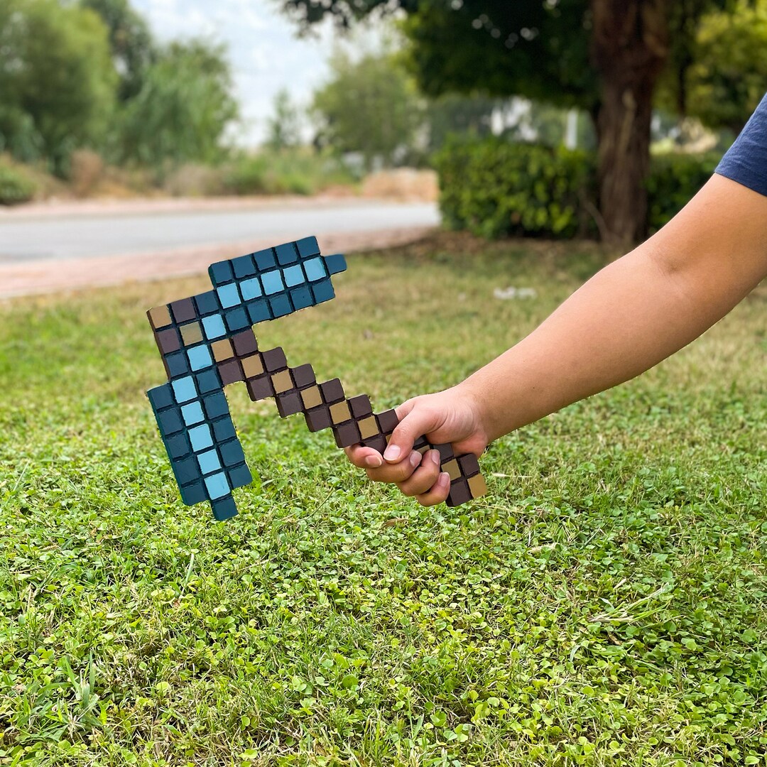 Minecraft Axe, Wooden Cut and Painted - Etsy