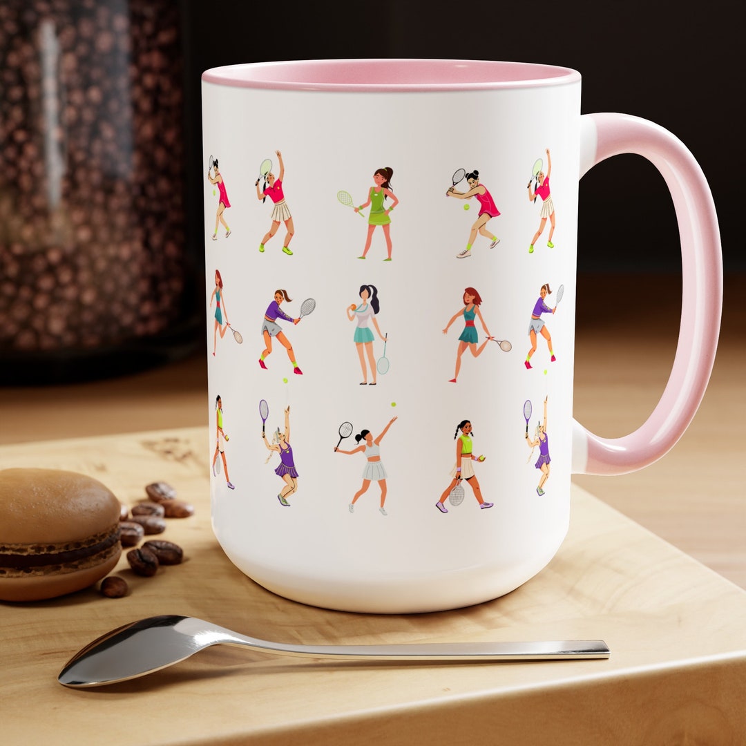 Fun Tennis Coffee Mug, Cute Tennis Cup, Tennis Tea Mug, Tennis Lover ...