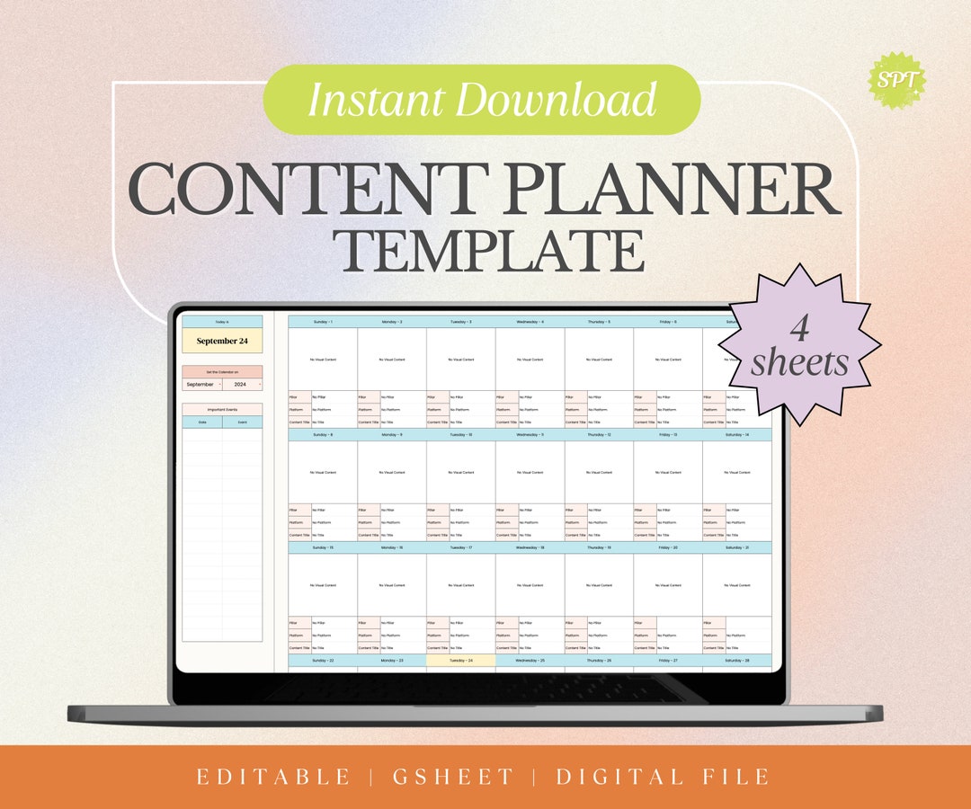 Ultimate Content Planning Template | Organize Your Ideas, Schedule Your ...