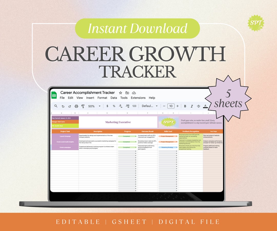 Career Growth Tracker - Work Accomplishment Log & Brag Book Planner ...