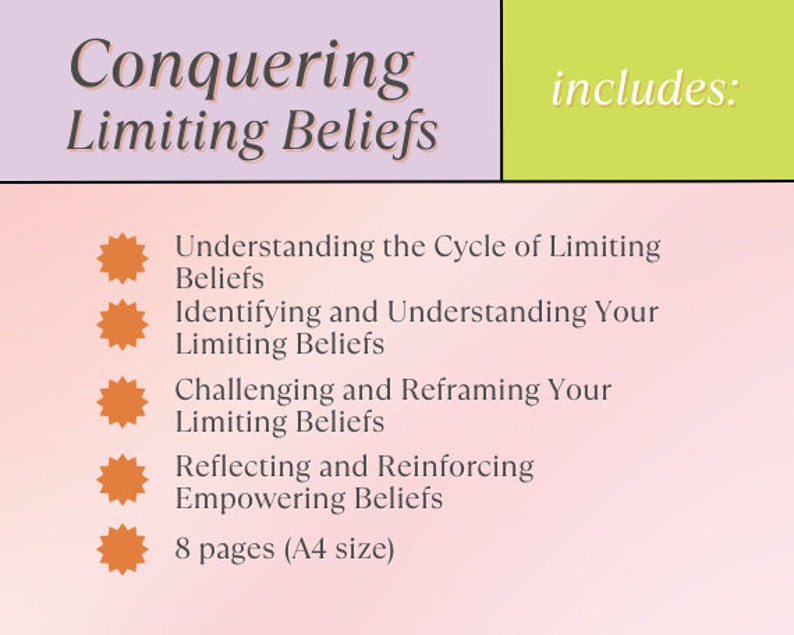 Conquering Limiting Beliefs - Be That Girl Boss Worksheet - Personal ...