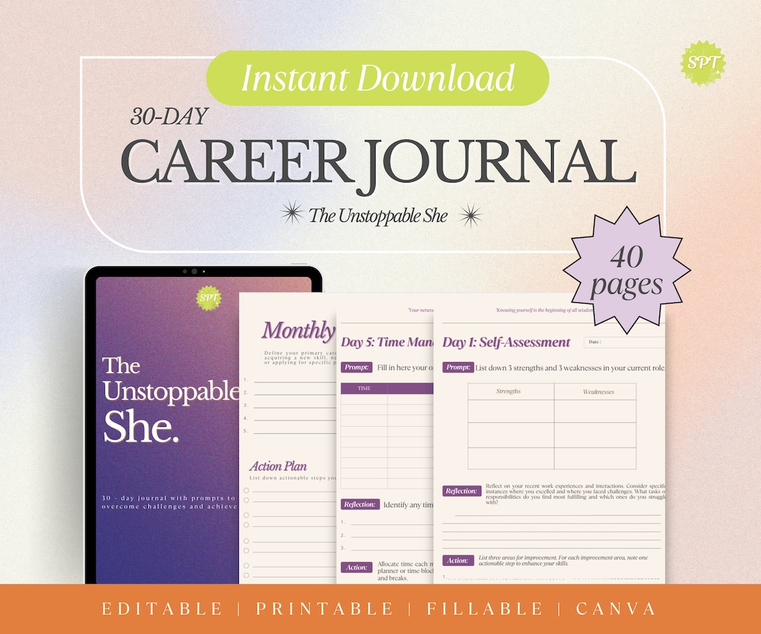 Career Improvement Journal | Growth Journal | Business Journal | Girl ...