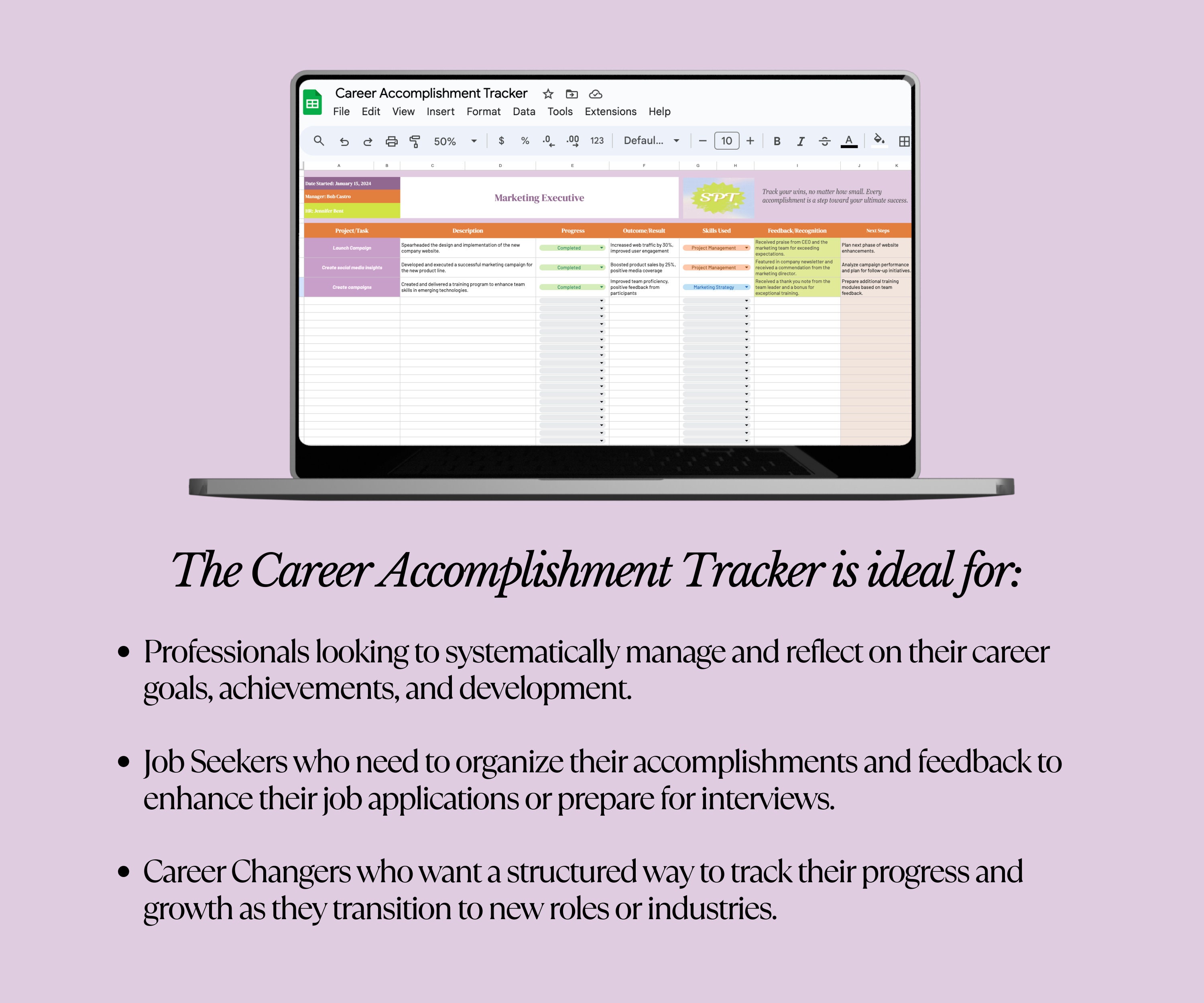 Career Growth Tracker - Work Accomplishment Log & Brag Book Planner ...