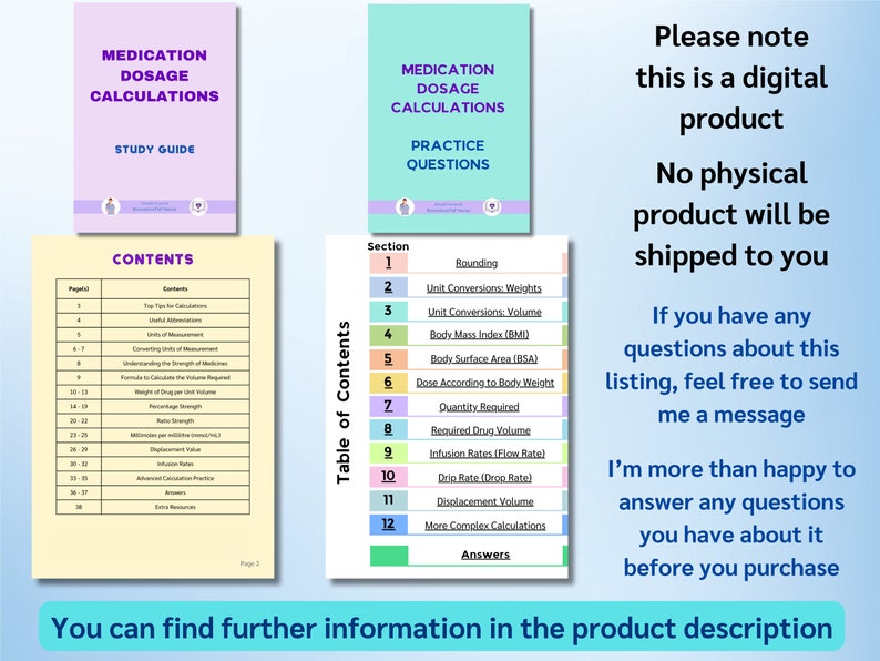 Medication Dosage Calculation Study Guide Bundle 2024 | Student Nurse ...