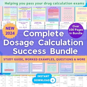 Complete Dosage Calculation Study Guide Bundle | Drug Calculations ...
