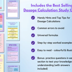 Complete Dosage Calculation Study Guide Bundle | Drug Calculations ...
