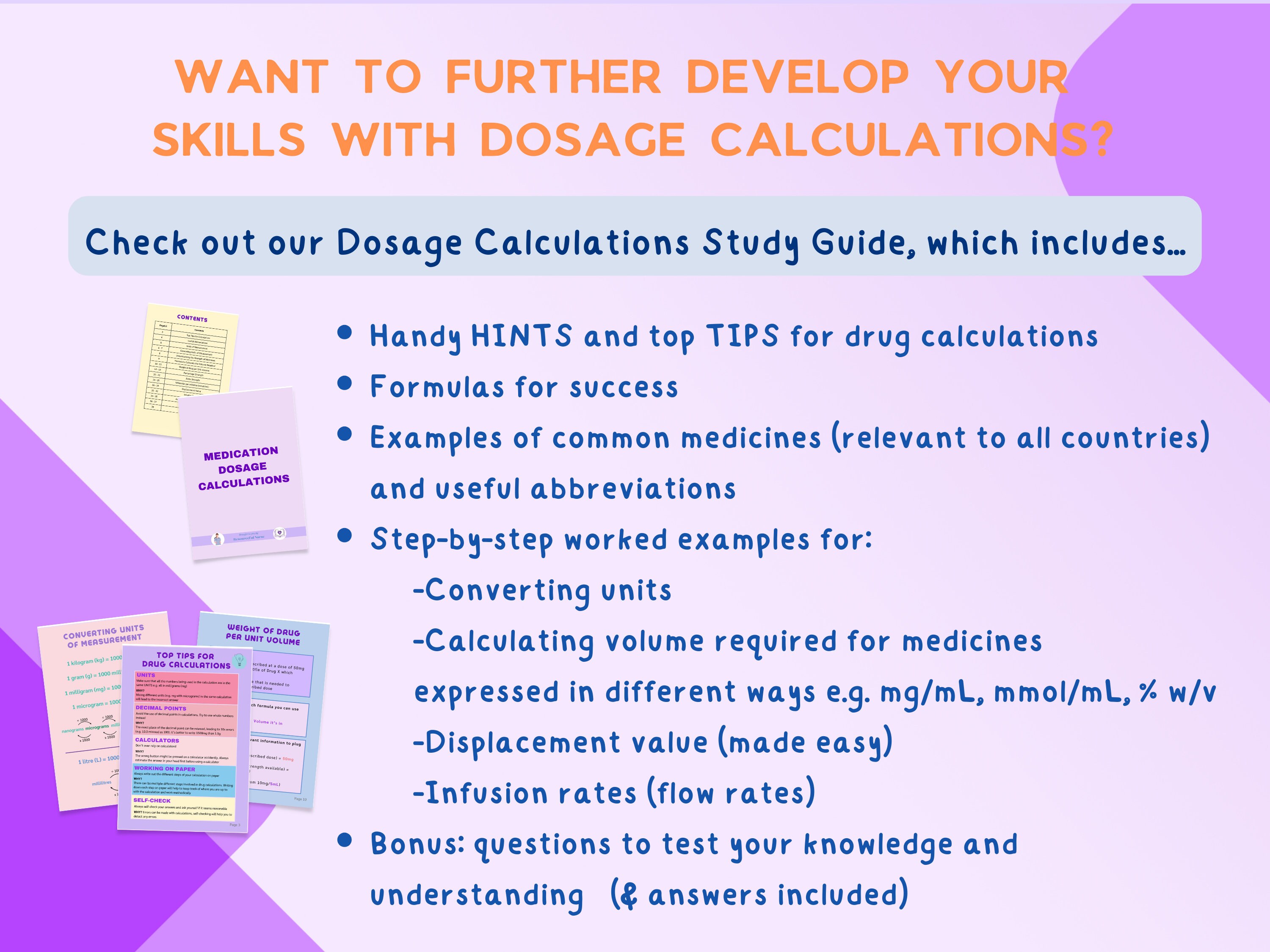 Dosage Calculation Formula Cheat Sheet | Drug Calculations for Nursing ...