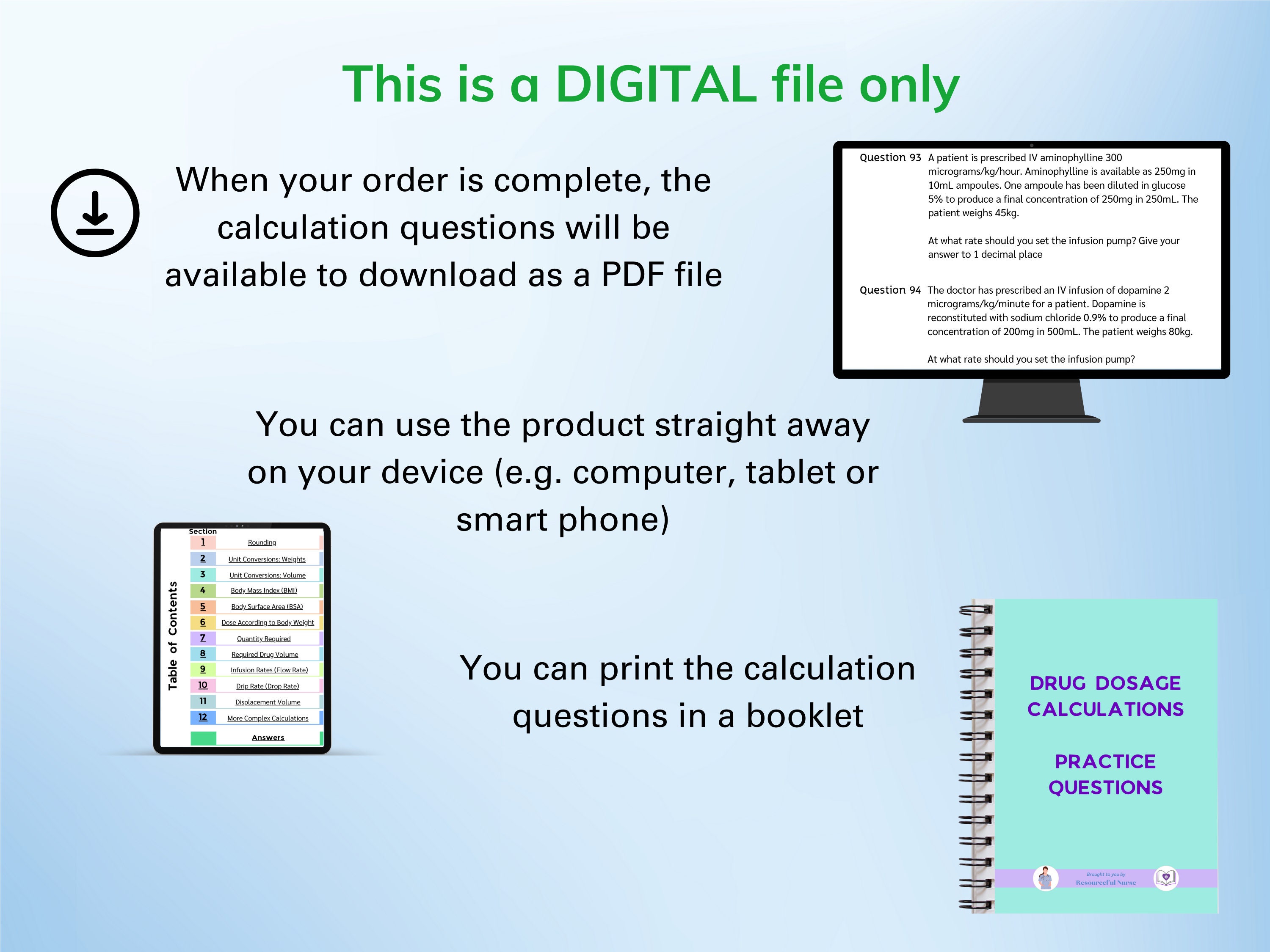 Medication Dosage Calculation Study Workbook | Student Nurse | Drug ...