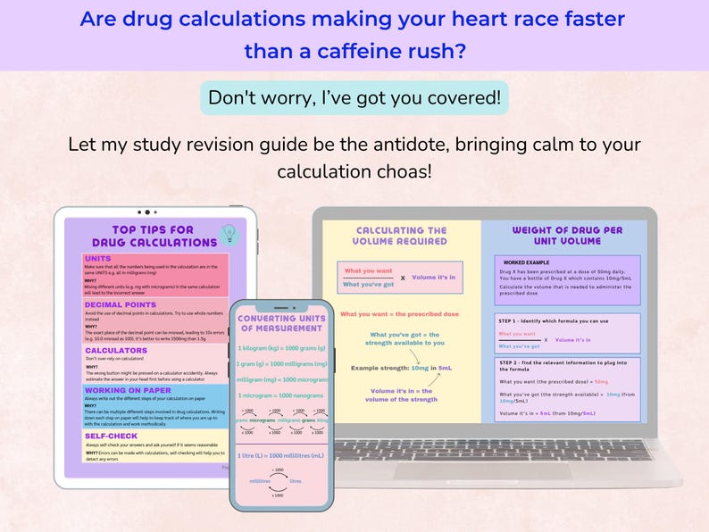 Dosage Calculation Nursing Study Guide. Drug Calculations Nursing Study ...