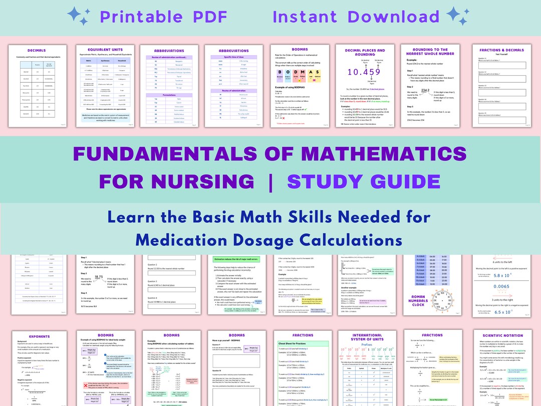 Nursing Fundamentals Dosage Calculation Study Guide Nursing Notes ...