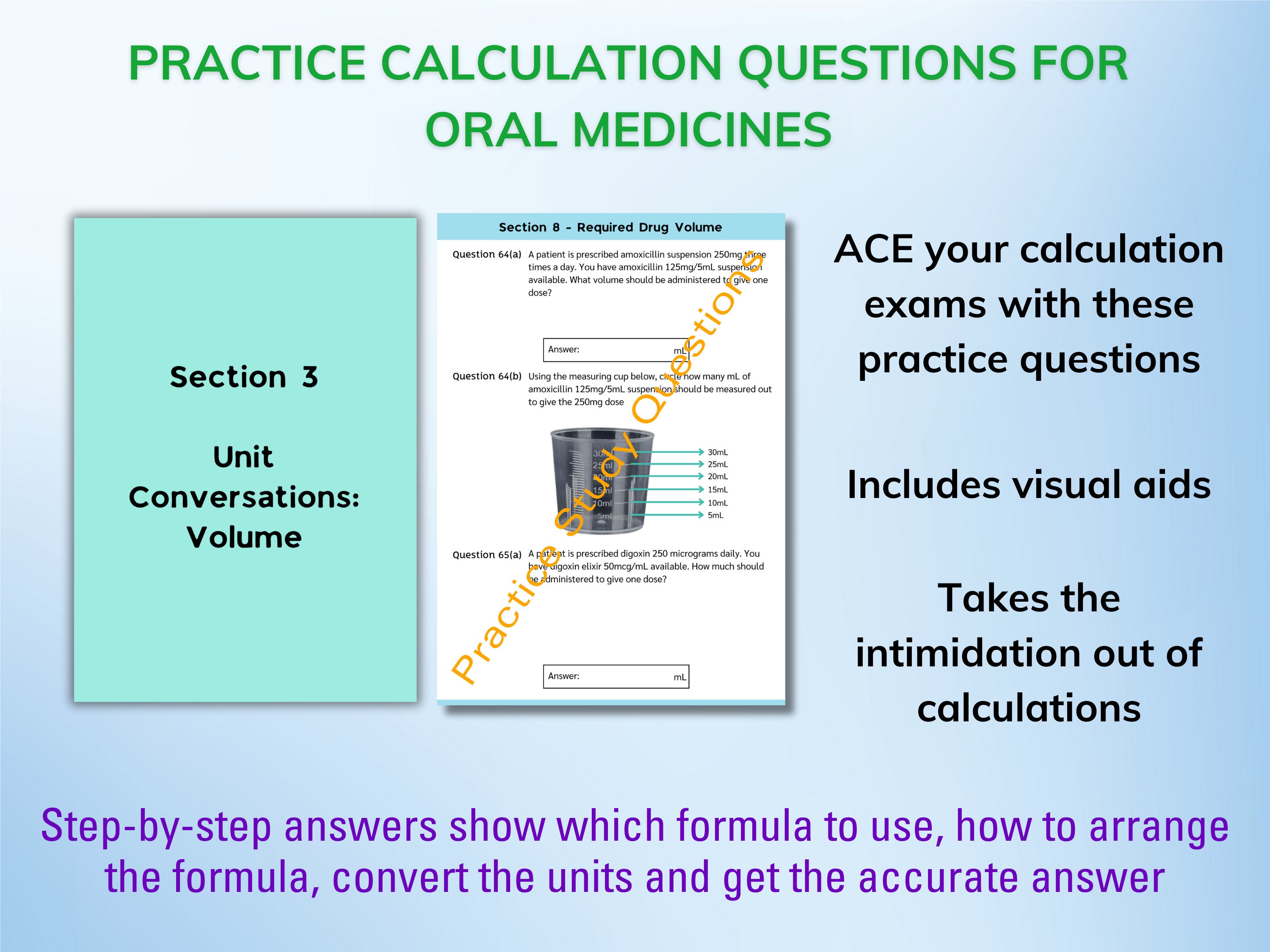 Medication Dosage Calculation Study Workbook | Student Nurse | Drug ...