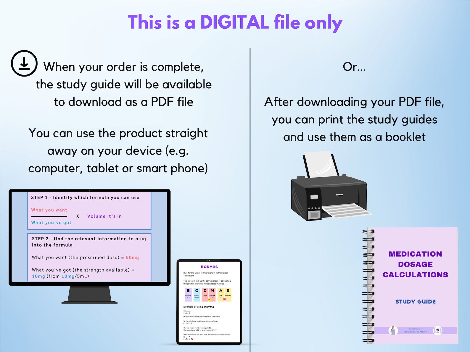 Complete Dosage Calculation Study Guide Bundle | Drug Calculations ...