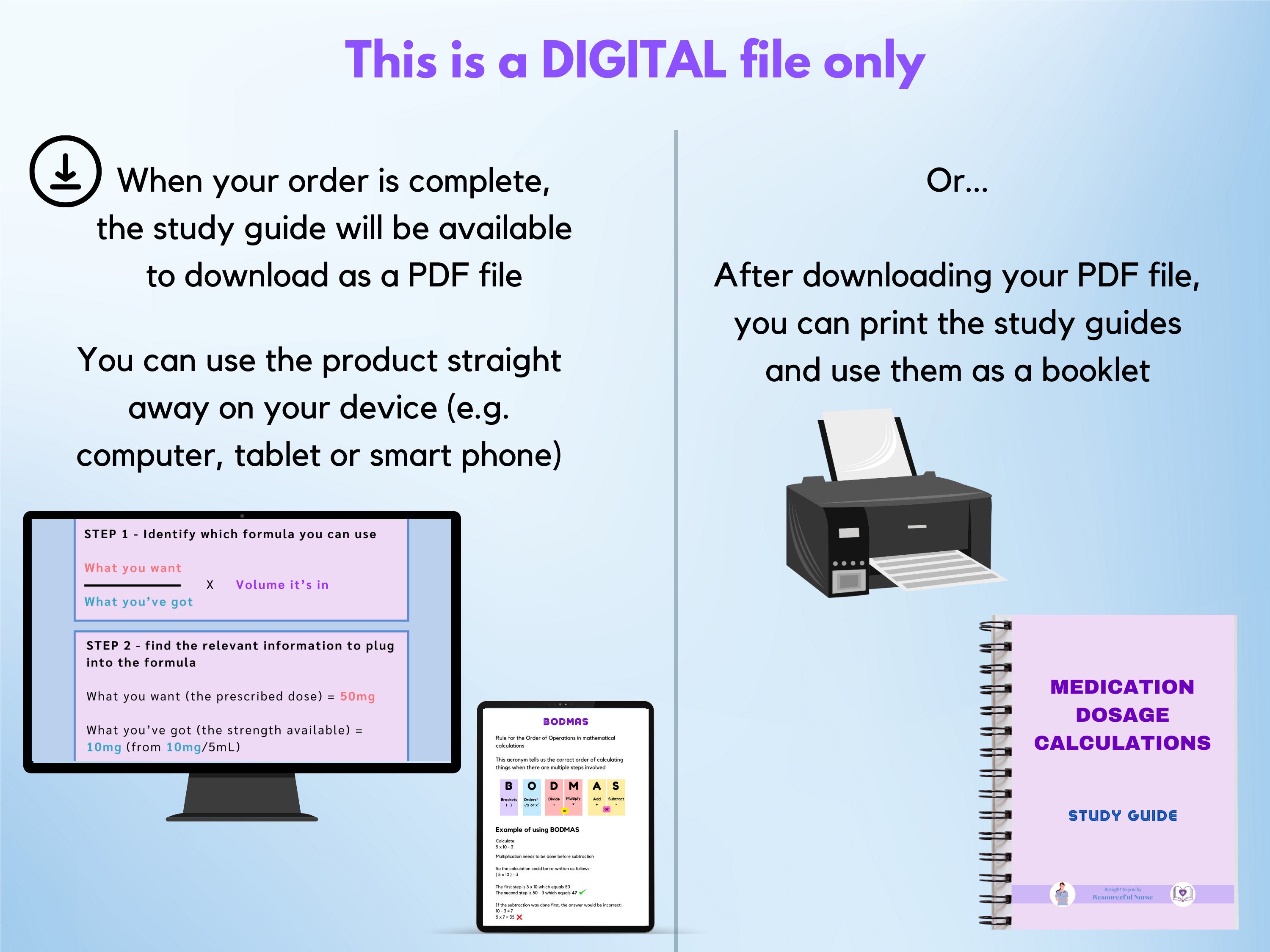 Complete Dosage Calculation Study Guide Bundle | Drug Calculations ...