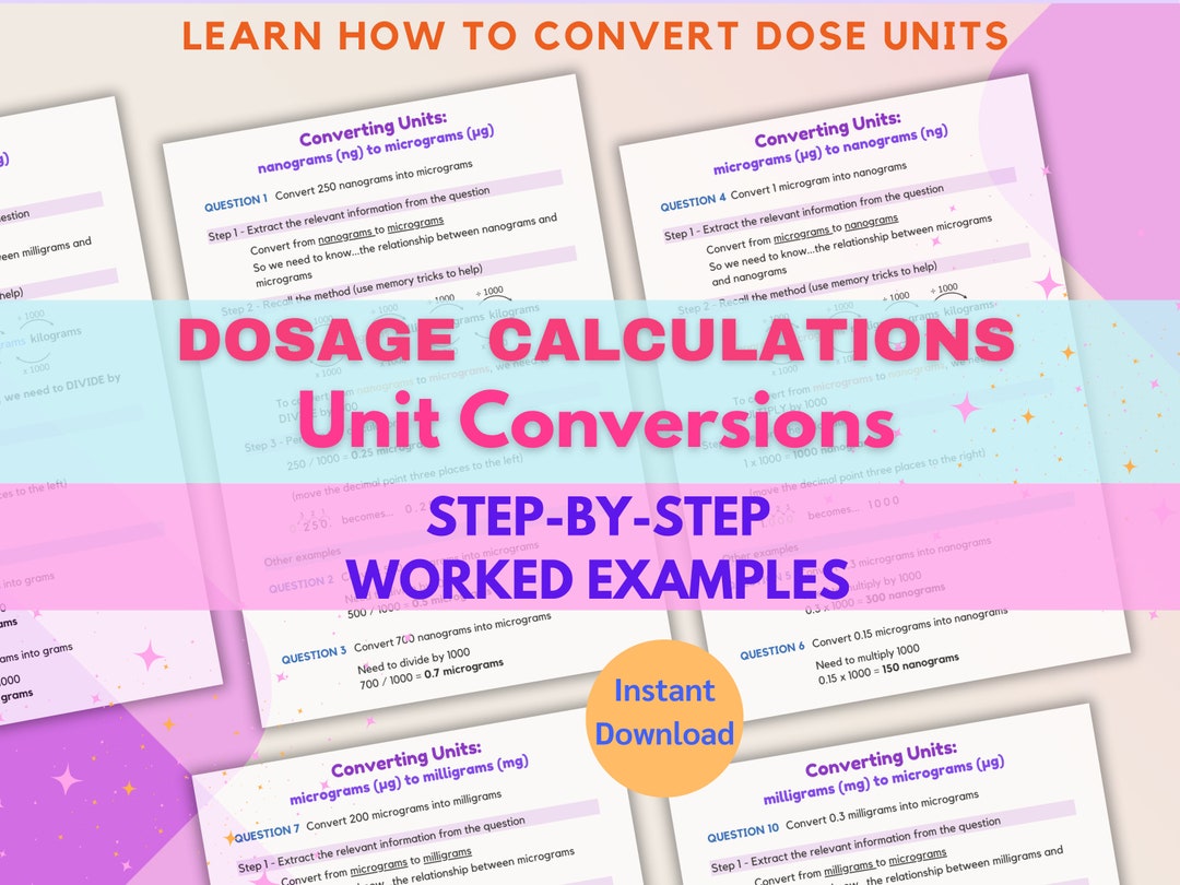Nursing School Notes | Dosage Calculation Study Guide & Worked Examples ...