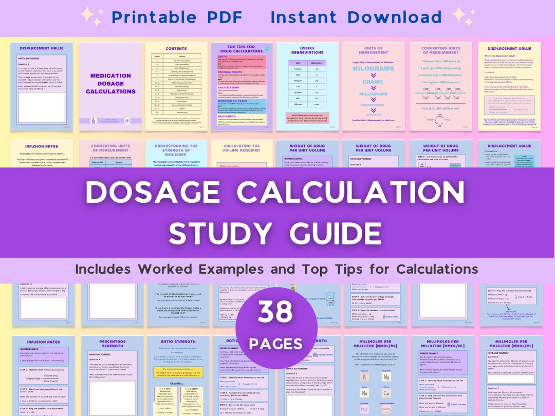 Medication Dosage Calculation Study Guide Student Nurse Drug ... Medication Dosage Calculation Study Guide Student Nurse Drug ...