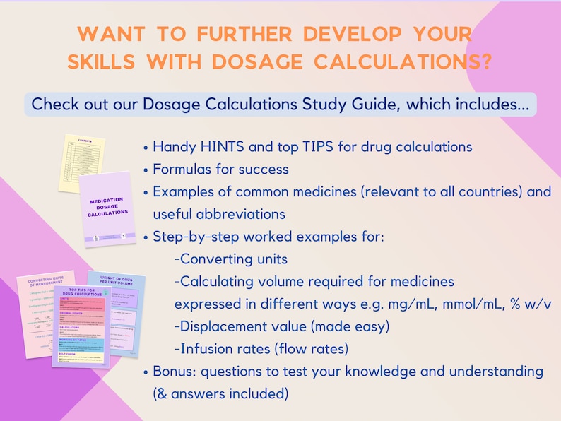 Nursing School Notes | Dosage Calculation Study Guide & Worked Examples ...