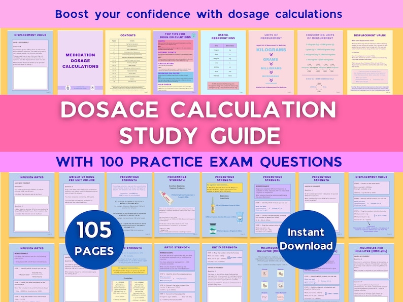 Medication Dosage Calculation Study Guide Bundle 2024 Student Nurse ... Medication Dosage Calculation Study Guide Bundle 2024 Student Nurse ...
