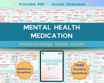 Psychiatric Mental Health Medications, Pharmacology Study Notes ...
