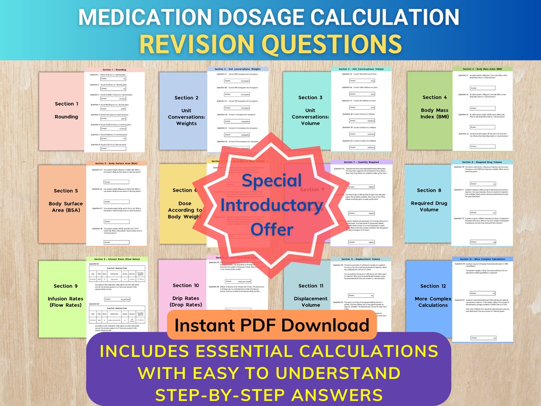 Medication Dosage Calculation Study Workbook | Student Nurse | Drug ...