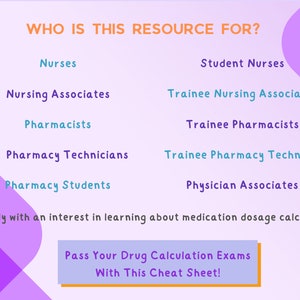 Dosage Calculation Formula Cheat Sheet | Drug Calculations for Nursing ...