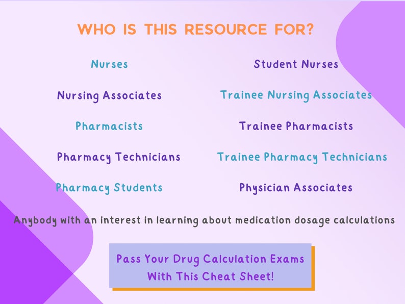 Dosage Calculation Formula Cheat Sheet | Drug Calculations for Nursing ... Dosage Calculation Formula Cheat Sheet | Drug Calculations for Nursing ...