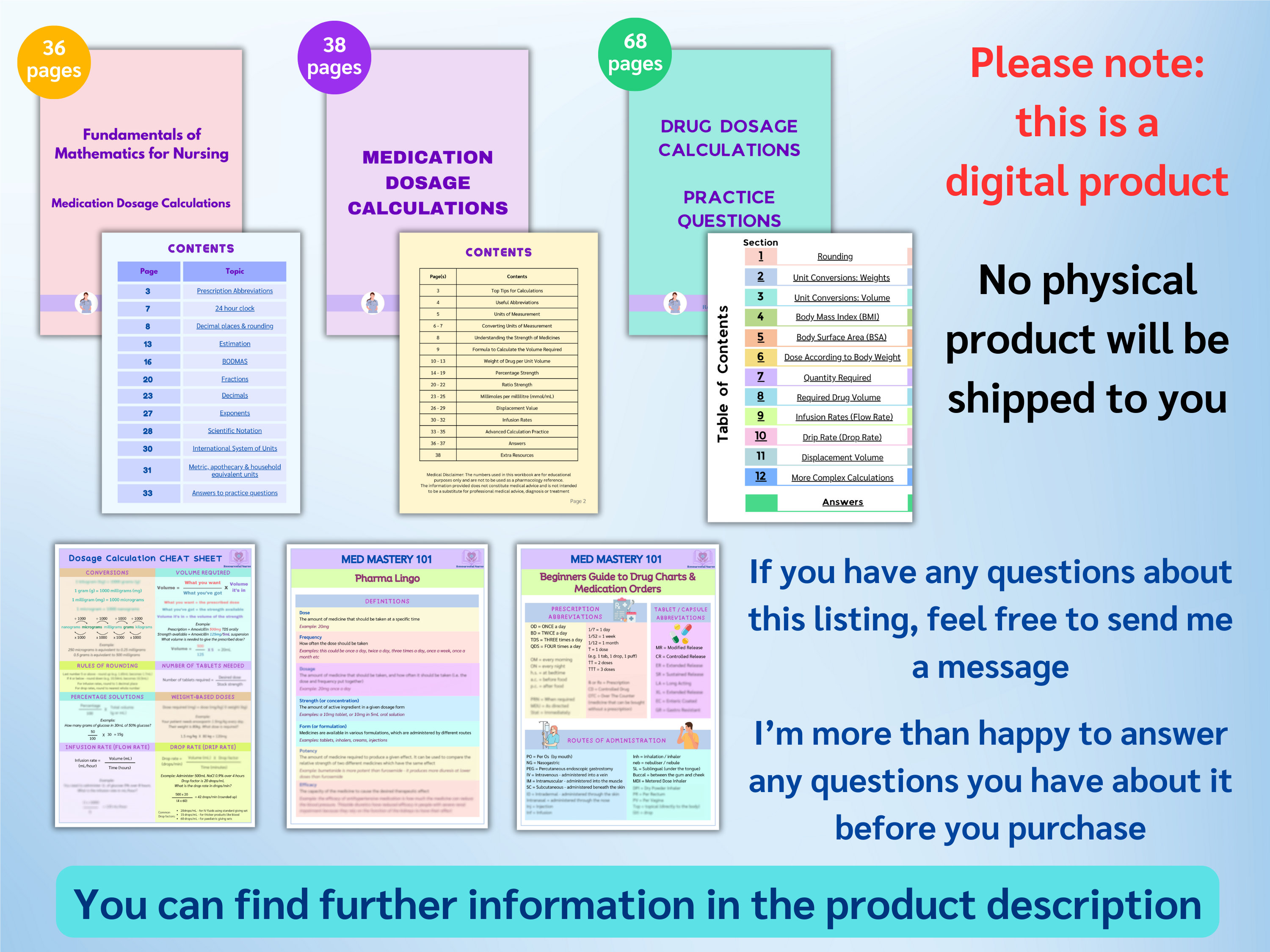 Complete Dosage Calculation Study Guide Bundle | Drug Calculations ...