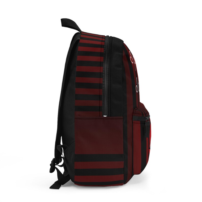 Spooktacular Black & Red Striped Gradient Ombre Vampire Girl Backpack ...