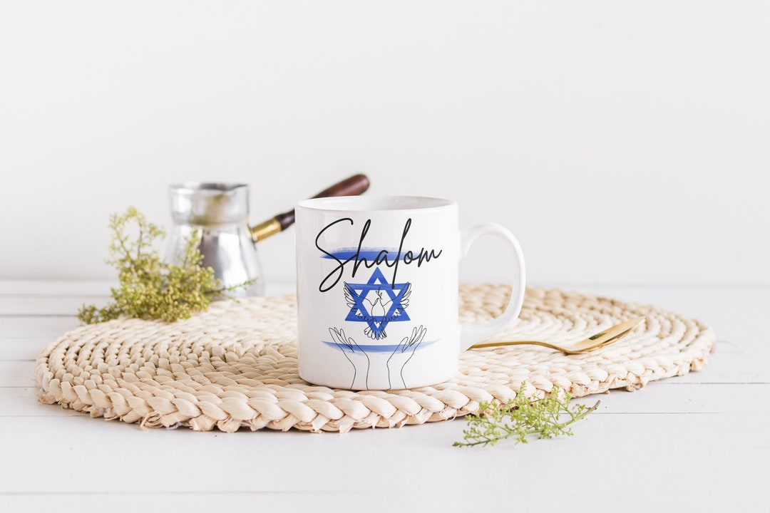 Shalom Dove Mug, Peace Mug, Star of David, Mogen David Mug, Jewish ...