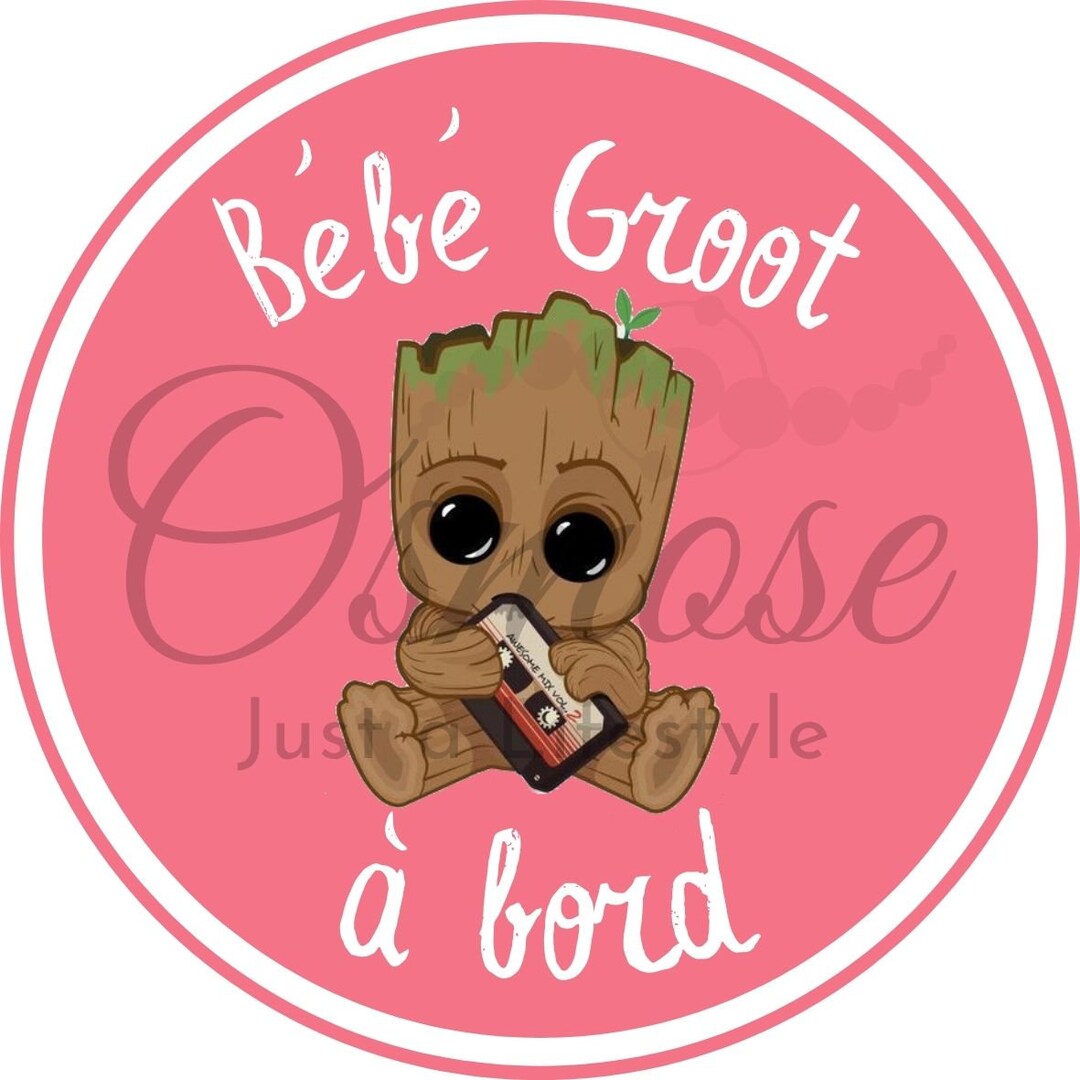 Baby on Board Sticker Baby Groot Pink - Etsy UK