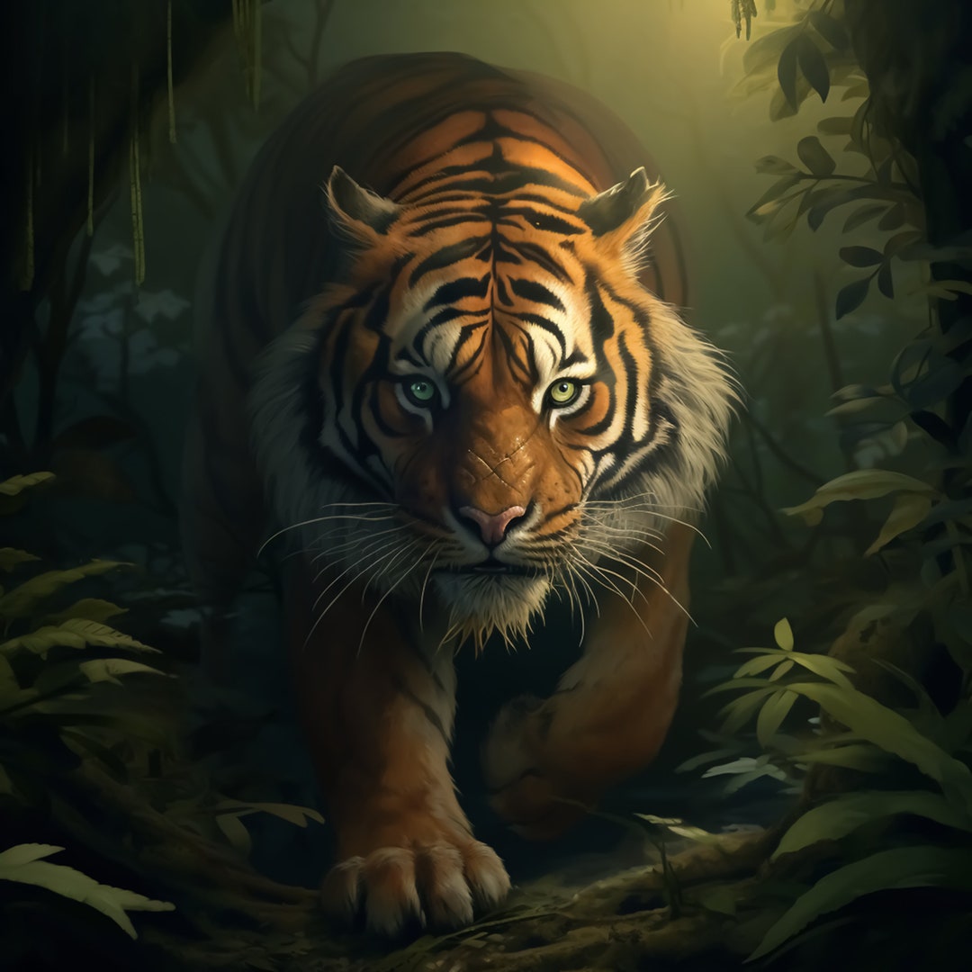 Tiger Digital Art - Etsy