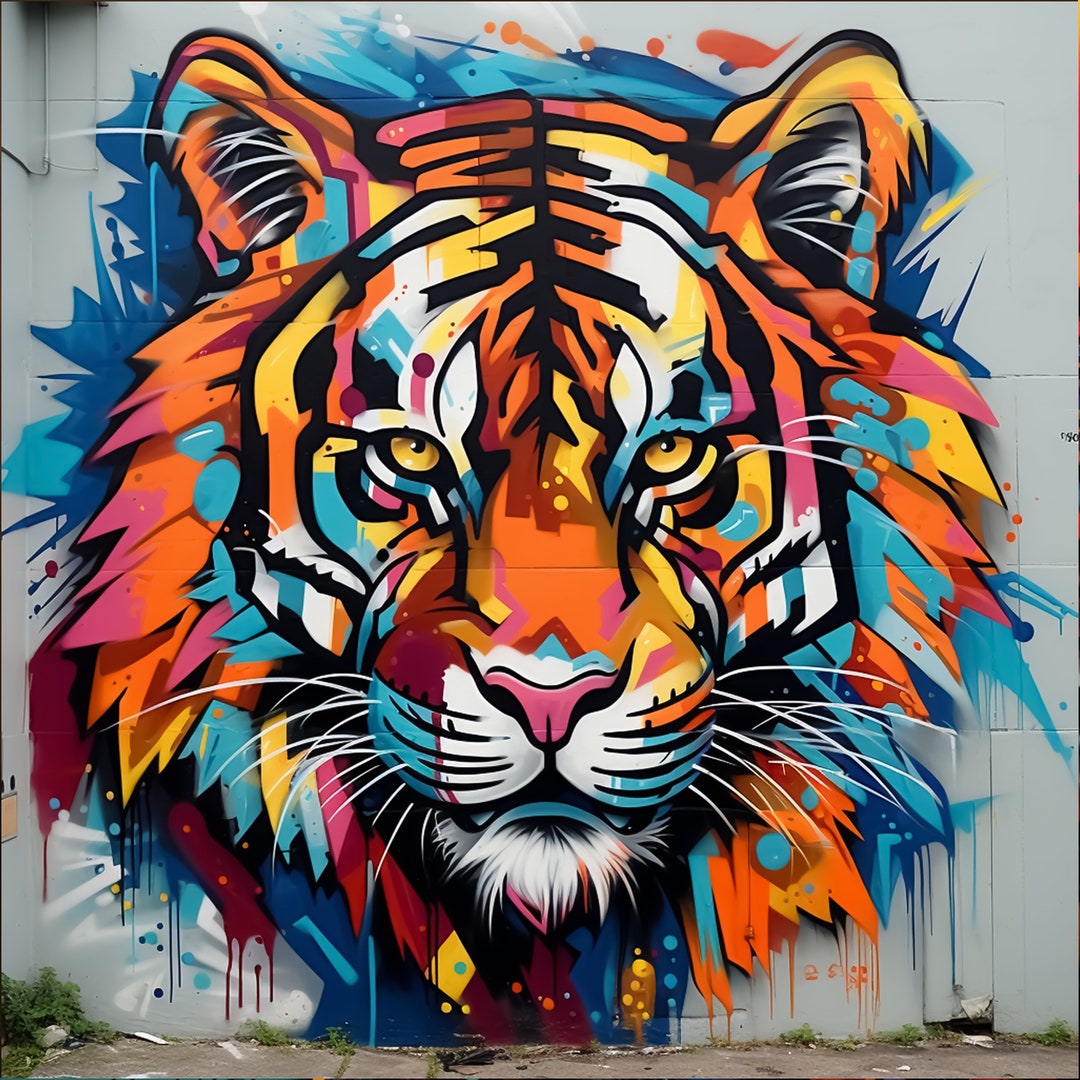 Tiger Graffiti Art - Etsy