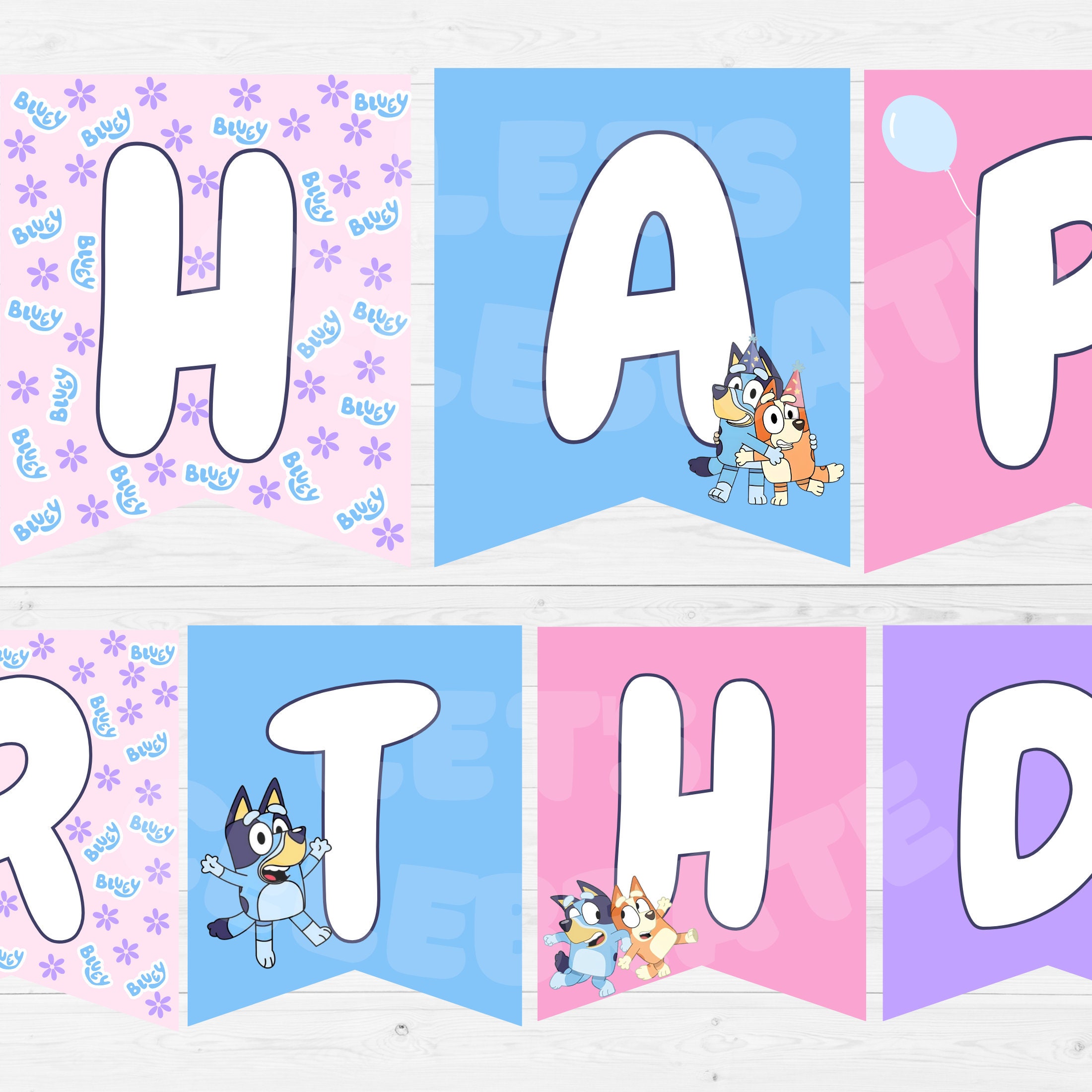 Personalized Bluey Birthday Banner, Bluey Banner Girl ,bluey Birthday ...