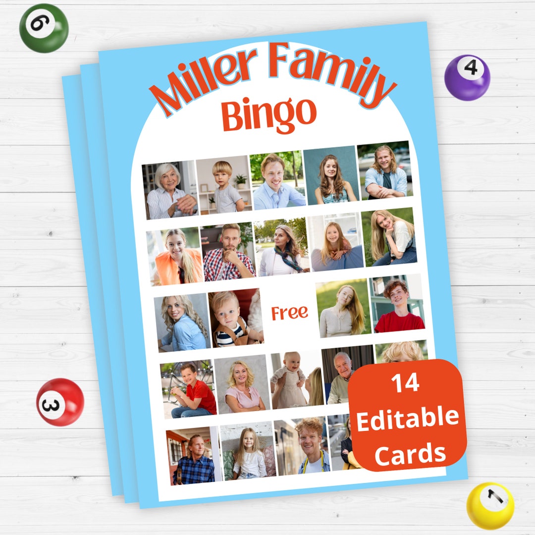 Custom Photo Bingo, Personalized Family Bingo, Party Activity Games ...