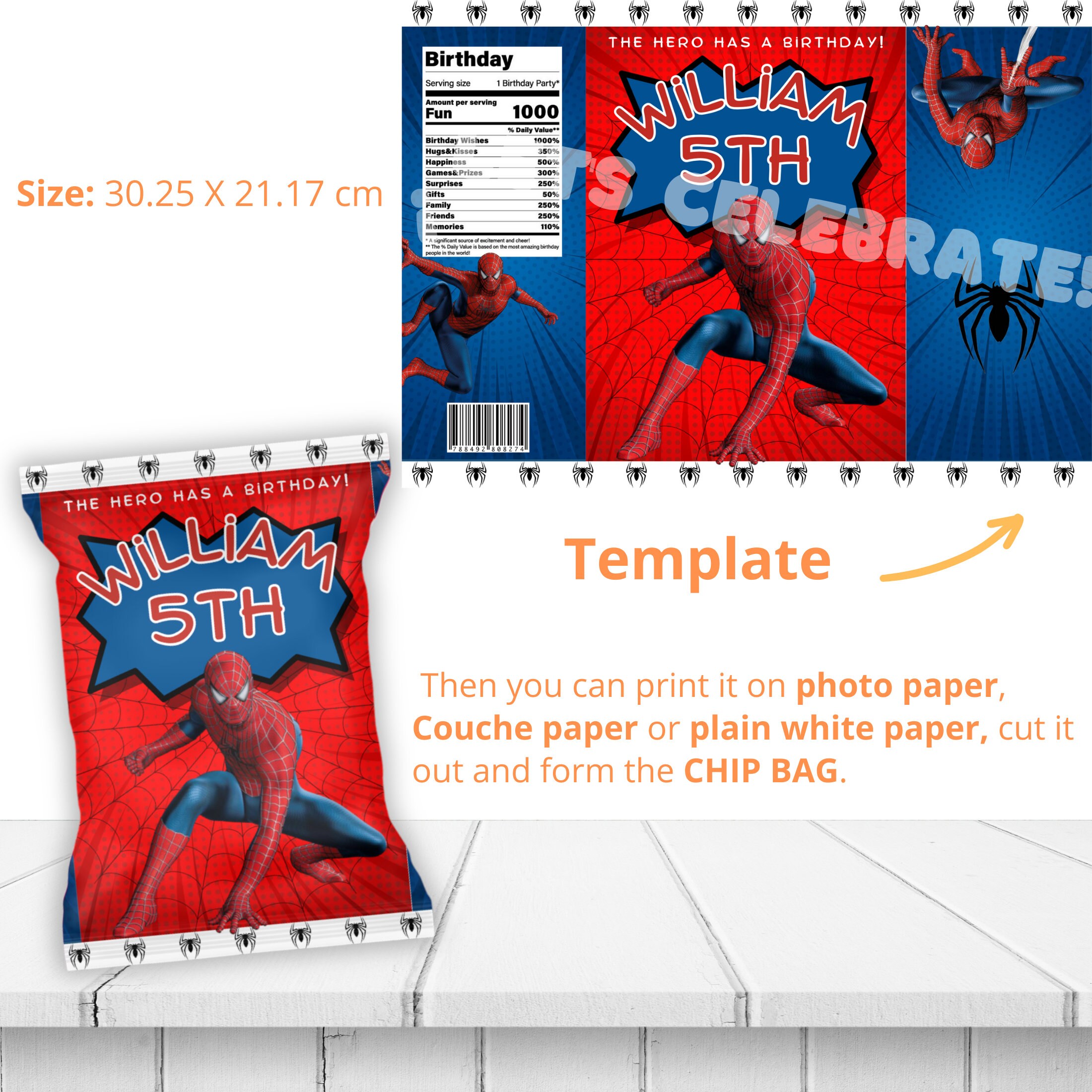 Spiderman Editable Party Pack, Cupcake Toppers, Chip Bags, Superhero ...