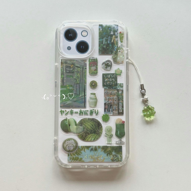 Heisei Retro Smiski Green Sticker Deco Resin Coated Juminocore Japanese ...