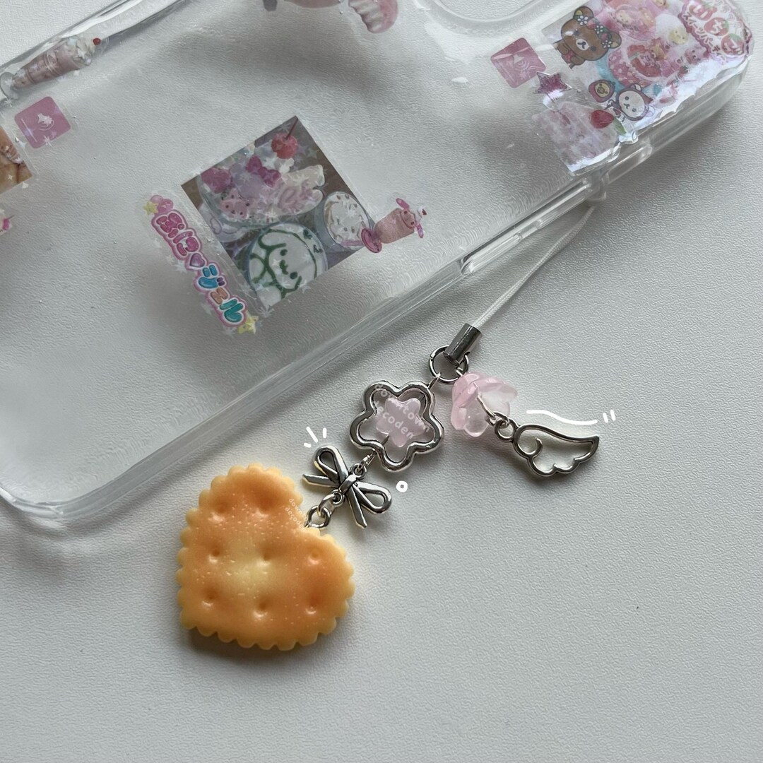 Heart Biscuit and Angel Wings Pink Glass Kawaii Sweet Dtdeco Heisei ...